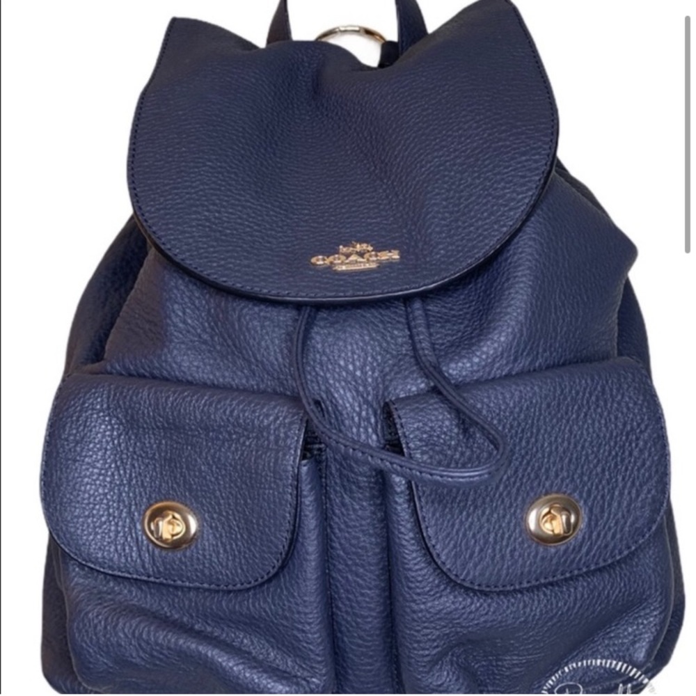 Coach Billie Pebble Leather Backpack - Gem